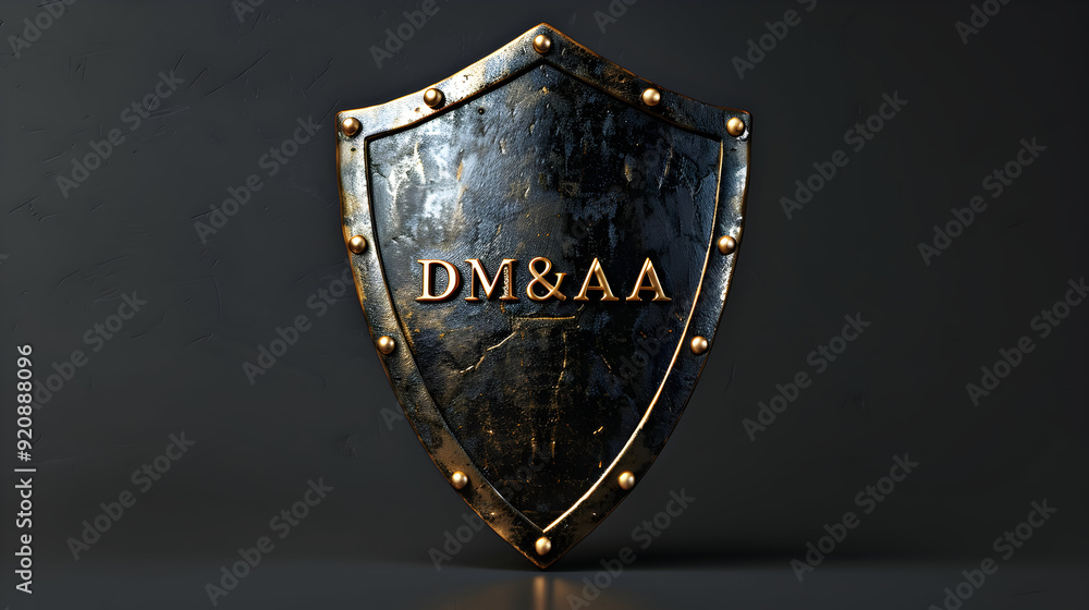 Photo Realistic Shield with DMA Text Logo for Secure Data Management ...