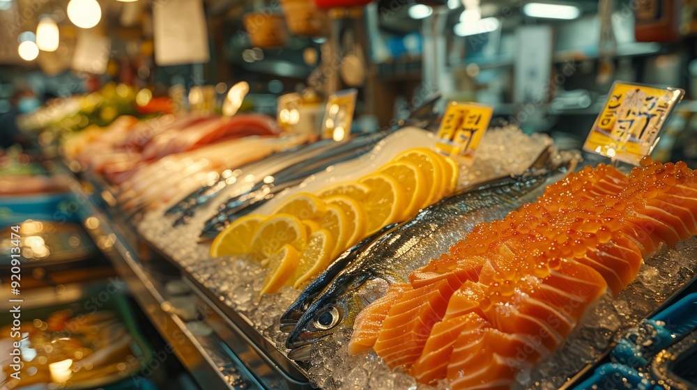 An exotic fish market in an international setting, showcasing unique ...