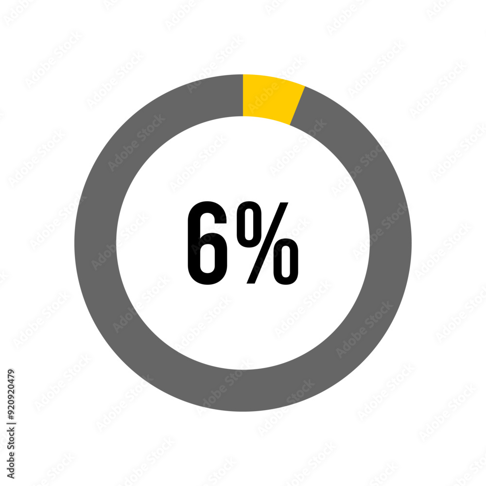 6% percent percentage diagram meter from ready-to-use for web design ...