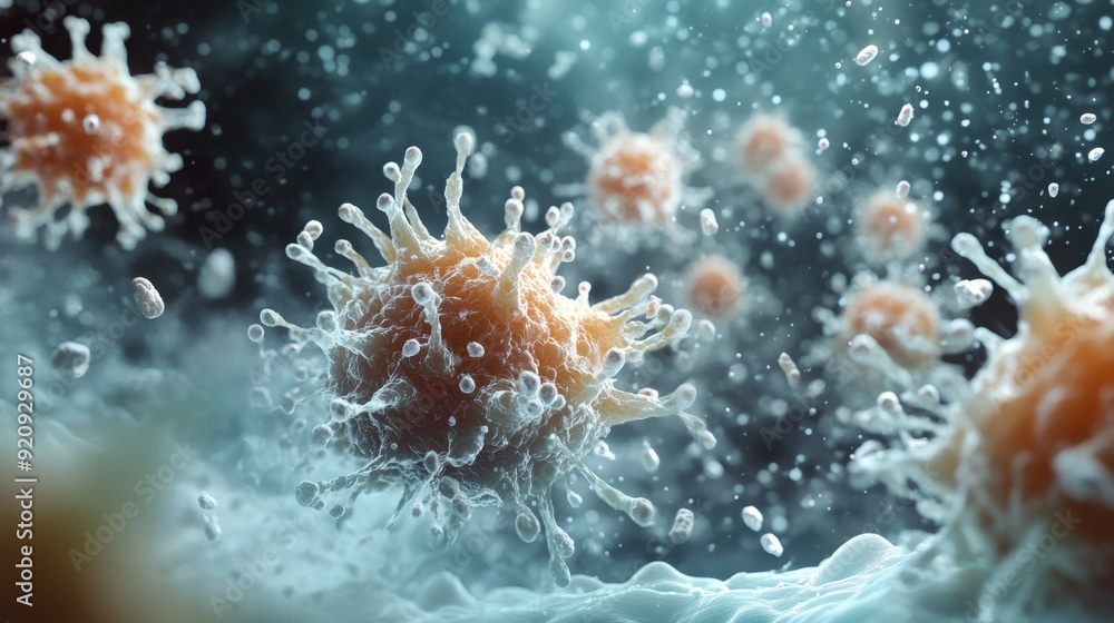 Immune defense visualized with white blood cells actively engaging ...