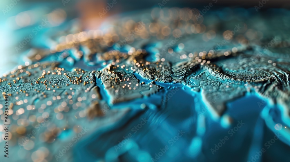 "Holographic map showing geographical features, used by student for ...