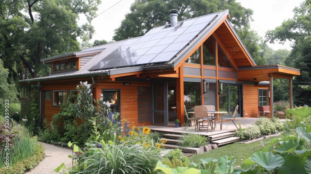 Write about the sustainable features of an eco-friendly small house ...