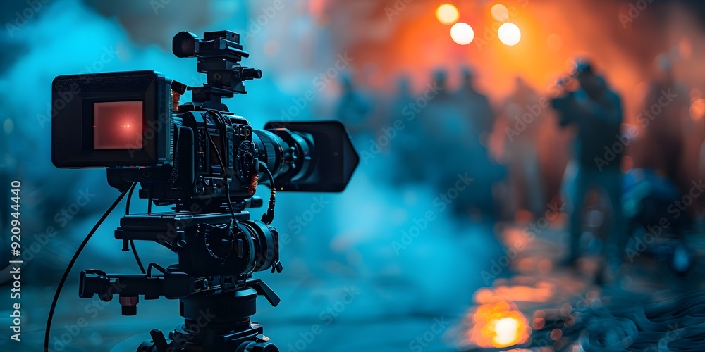 Film Camera and Lighting Effects on a Movie Set, Capturing the Essence ...