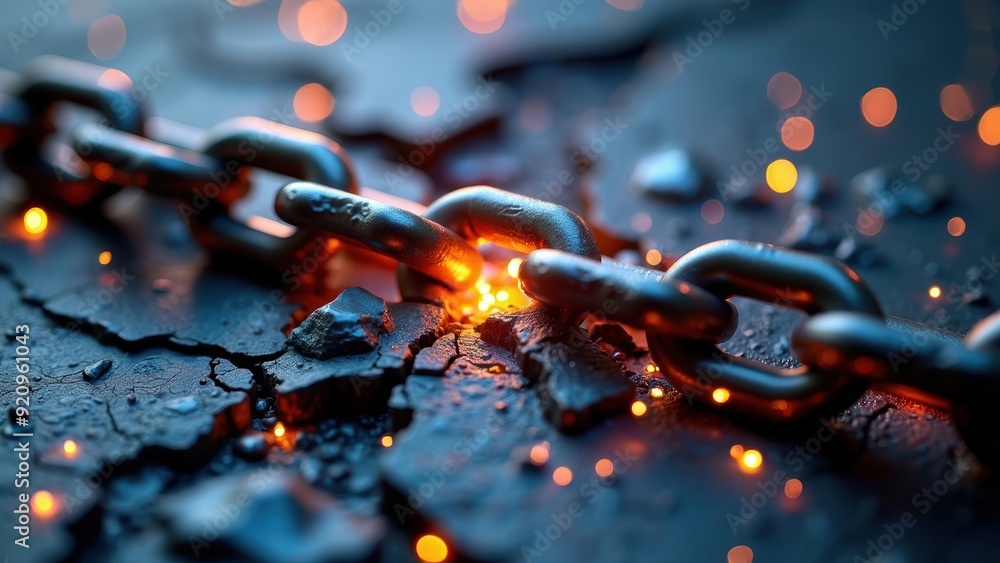 Symbolic Image of a Metal Chain Snapping Under Intense Heat: Metaphor ...