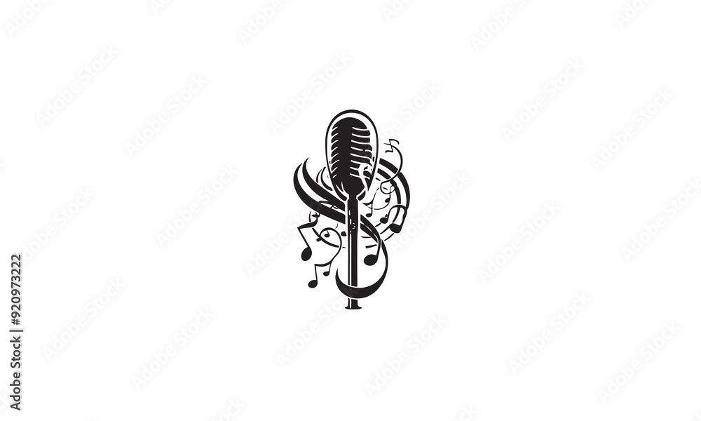 Singer Vocal Karaoke / Choir with Music Notes Treble Clef - Singing ...