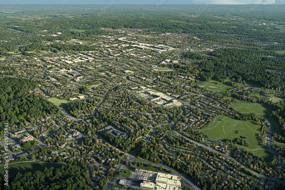 Technical aerial visual, 3D LiDAR GIS aerial map satellite scan model ...