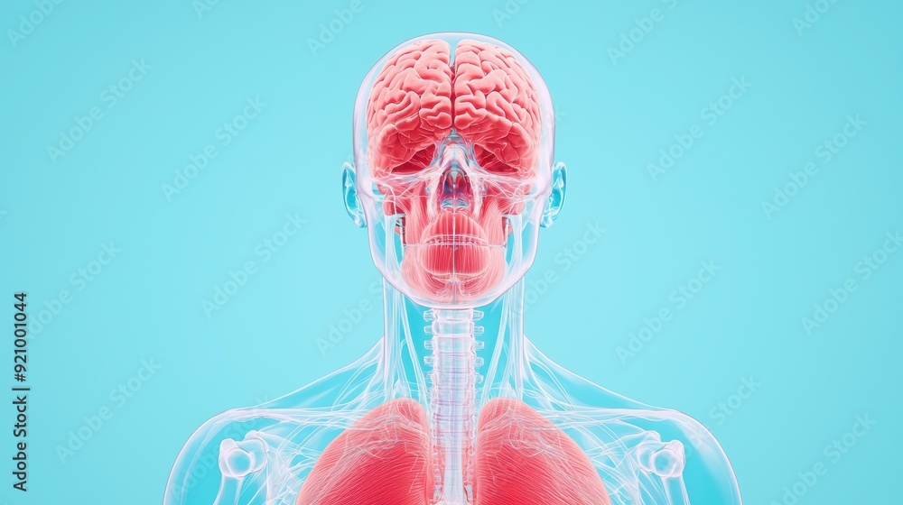 Detailed 3D Model of Human Respiratory System Anatomy with Breathing ...