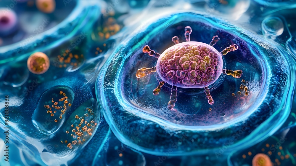 Detailed Representation of Animal Cell Biology with Visible Organelles ...