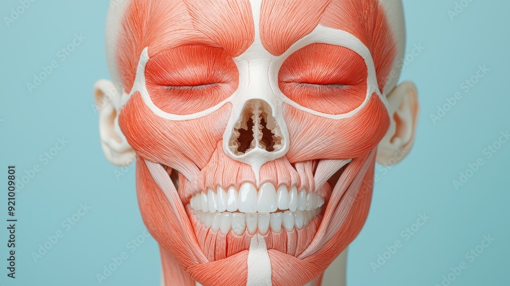 Detailed Illustration of Facial Muscles Expressing Emotions ...