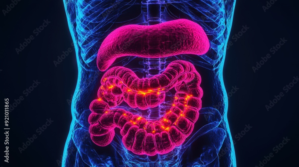 Detailed Human Stomach Anatomy with Gastric Juices Action Digestion ...