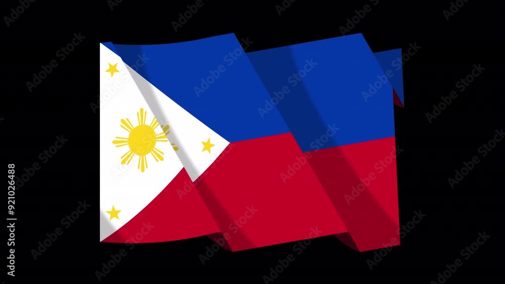 Looping animation of the Philippines flag with alpha channel, waving ...