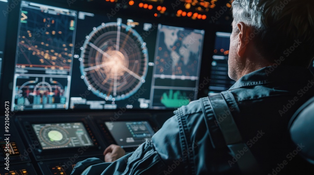 Missile Defense System - Control panel of the missile defense system ...