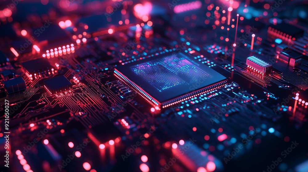 Abstract technology background of a quantum computing system with ...