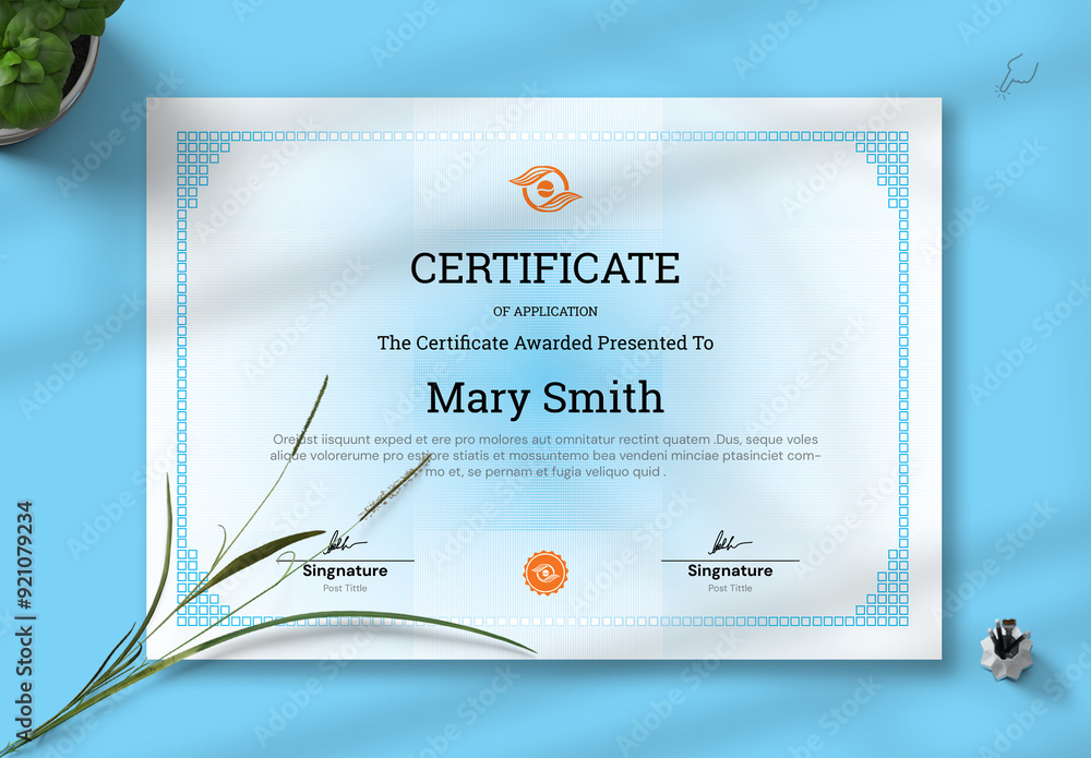 Simple Certificate Layout Stock Template | Adobe Stock