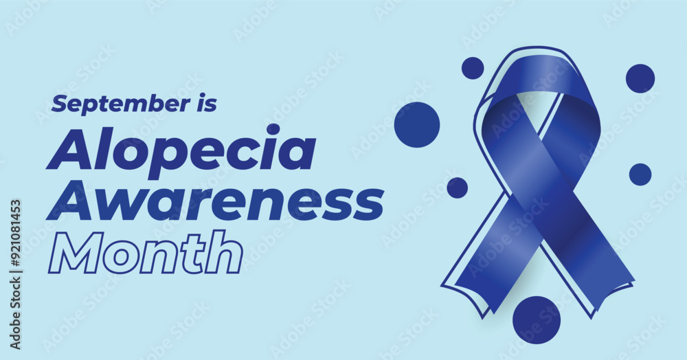 September is Alopecia Awareness Month. Advocacy banner for hair loss ...
