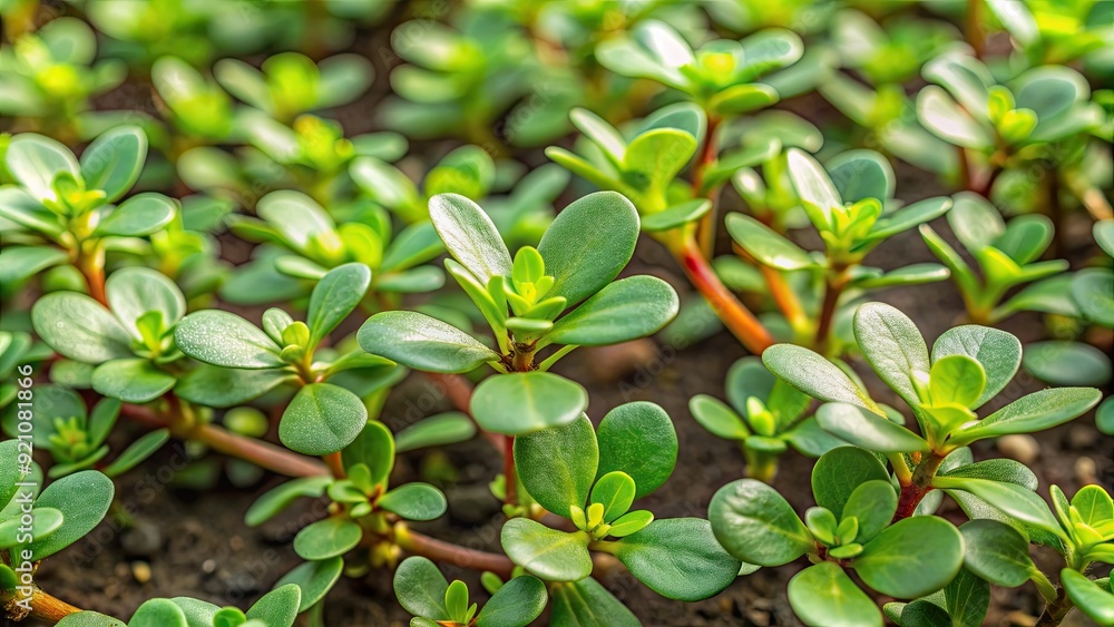 Purslane plants ready for harvest, purslane, portulaca oleracea, edible ...
