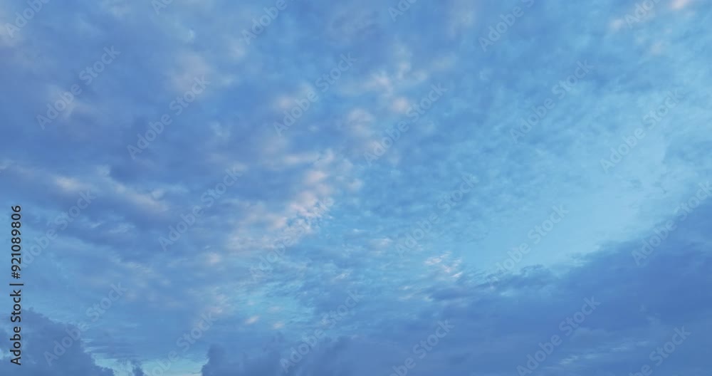 beautiful white clouds moving in blue sky. The clouds were like cotton ...