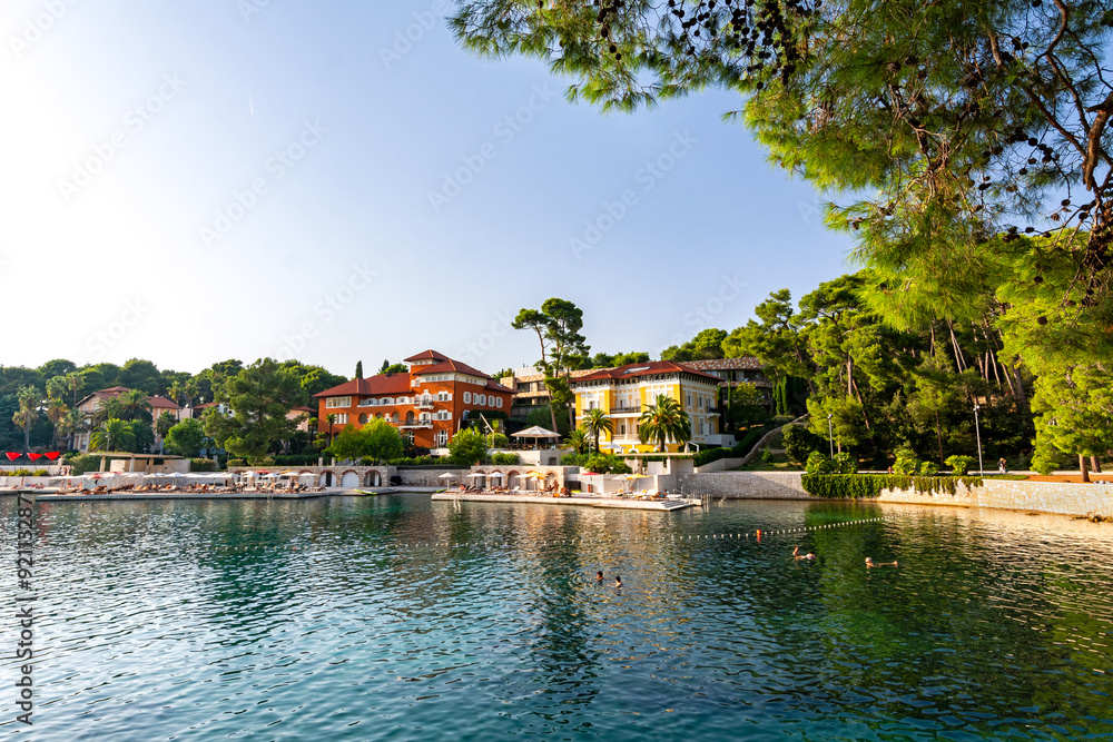 Scenic view of the Cikat Bay on the island of Losinj in the Adriatic ...