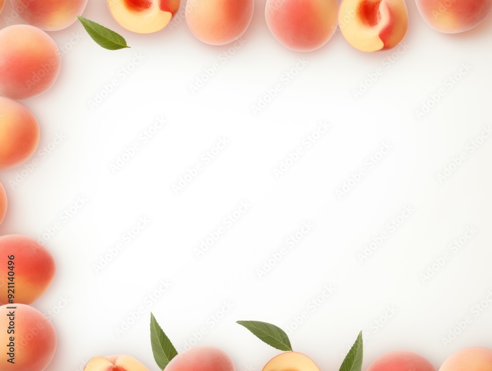 Peach traditional rectangular frame on white background design for ...