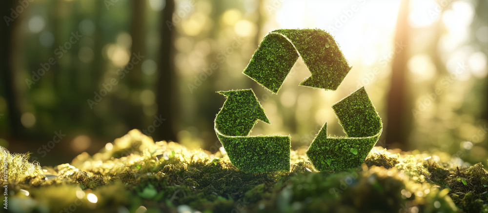 Natural leaf recycling symbol Earth day and save earth concept Plants ...