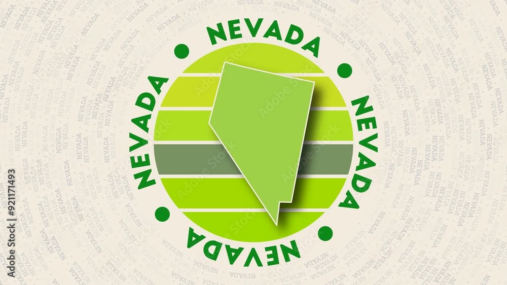 Nevada logo intro. Badge with the circular name and map of us state ...