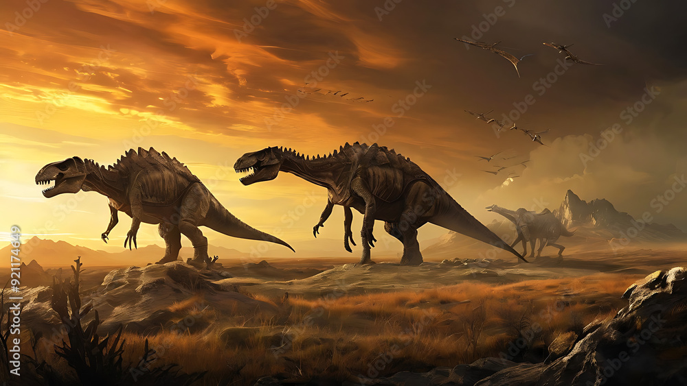 Extinction timelines with extinct species Stock Photo | Adobe Stock