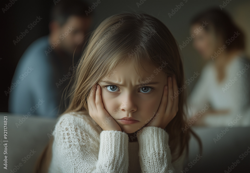 Children crying , Parents fighting behind them who are shouting at each ...