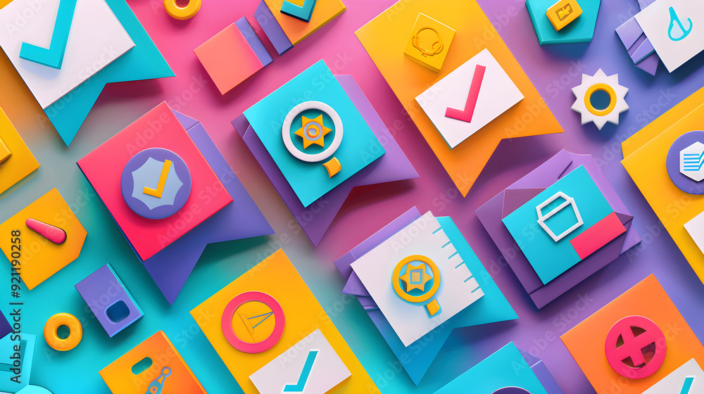 Vibrant Vector-Based Image of Quality Assurance Symbols Highlighting ...