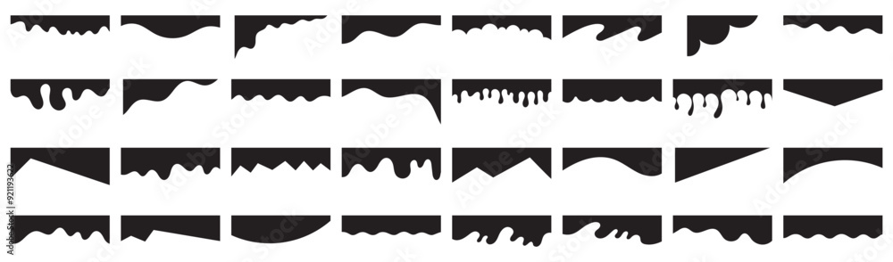 Header Divider and Border Design Set for Website and App. Black Borders ...