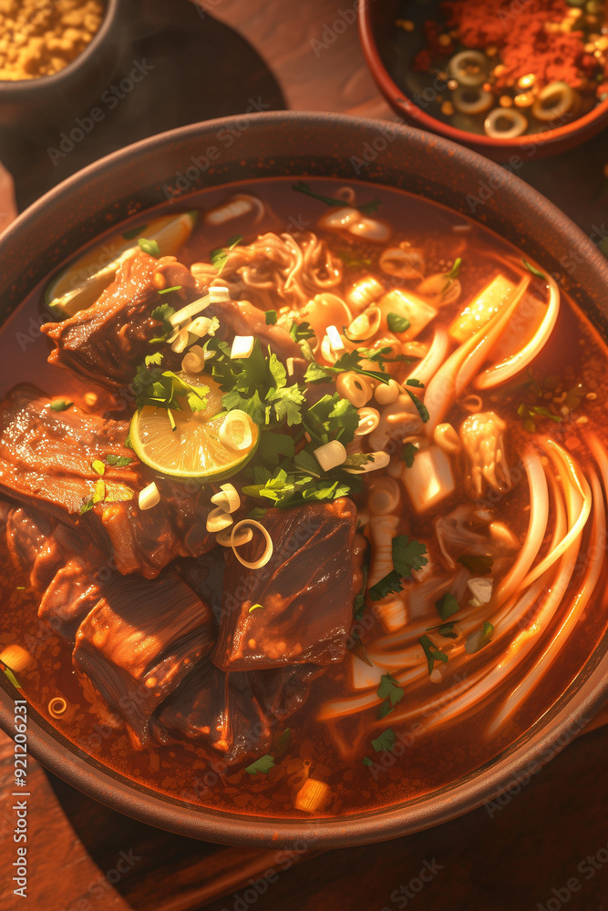authentic mexican menudo with tender beef tripe and hominy in a rich ...