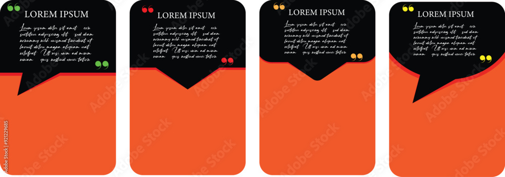 Quote box frame set. Texting quote boxes. Templates of texting black ...