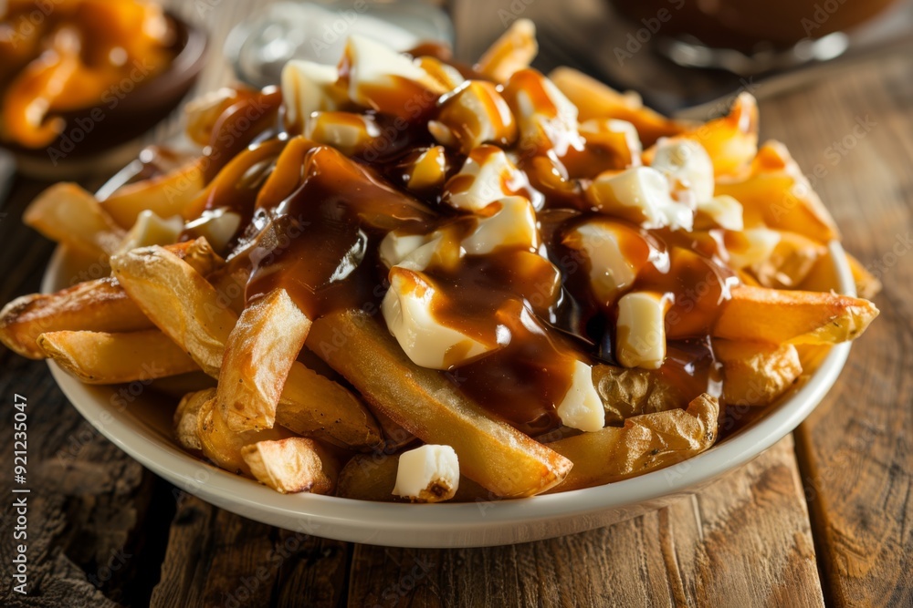 Classic Canadian poutine dish with crispy fries Stock Photo | Adobe Stock