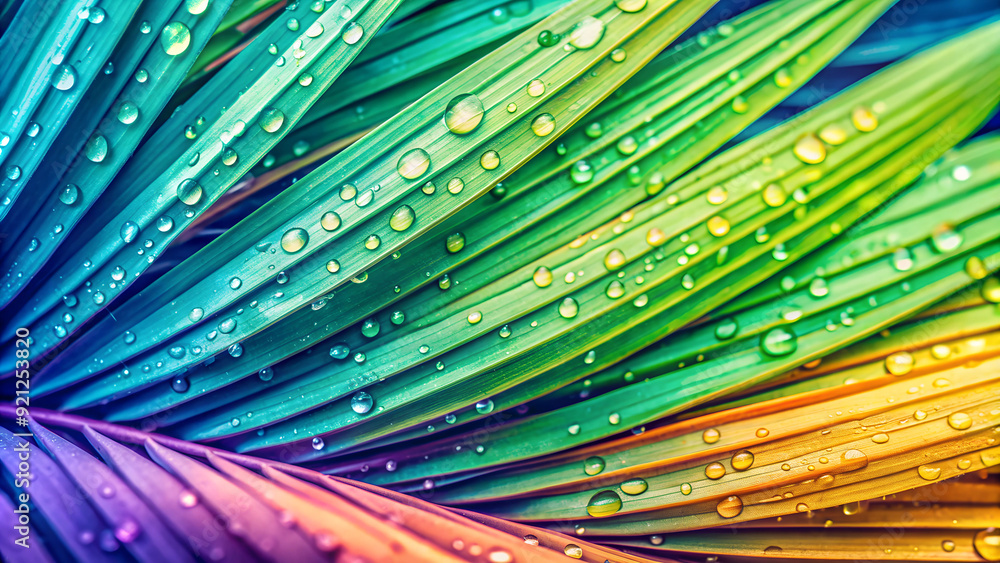 Nature background with abstract palm frond texture. The image shows a ...