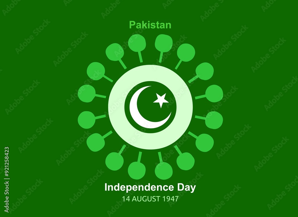 Pakistan 14 august independence day badge design illustration. Happy ...