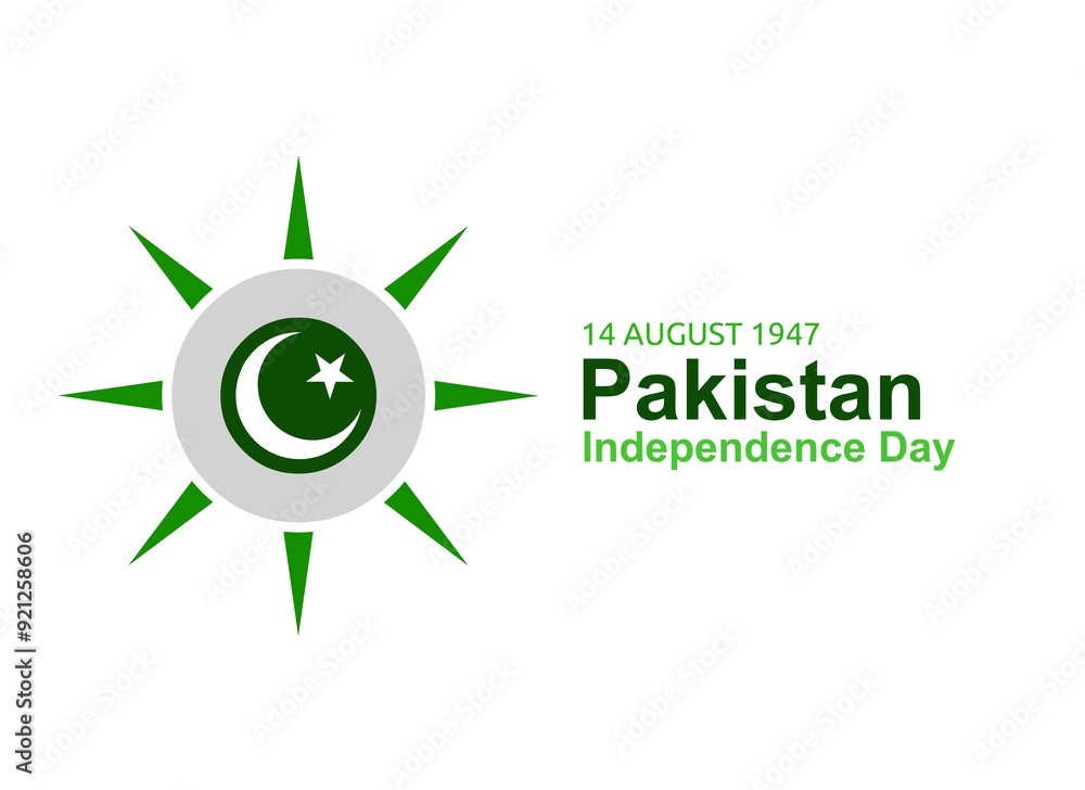 Pakistan 14 august independence day badge design illustration. Happy ...