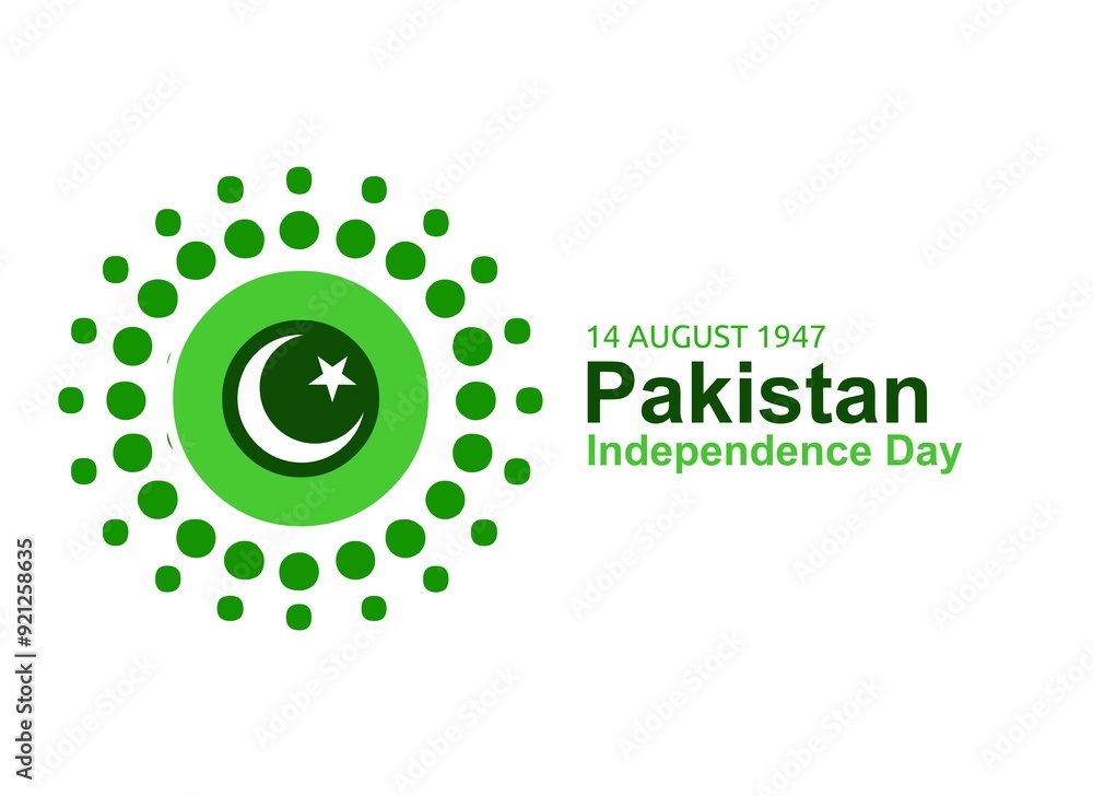 Pakistan 14 august independence day badge design illustration. Happy ...