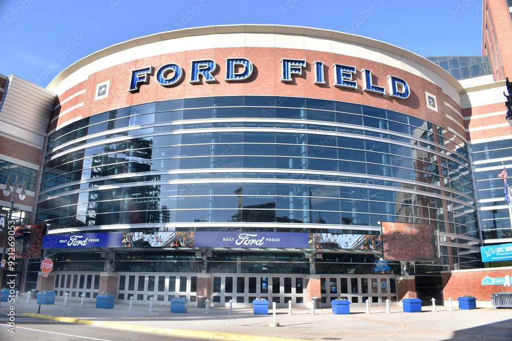 Ford Field, Detroit, Michigan, April 19, 2024. Ford Field in Downtown ...