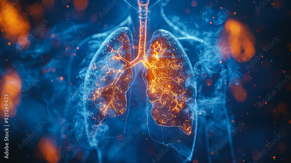A man's body is shown in blue with a blue smoke surrounding him. The ...