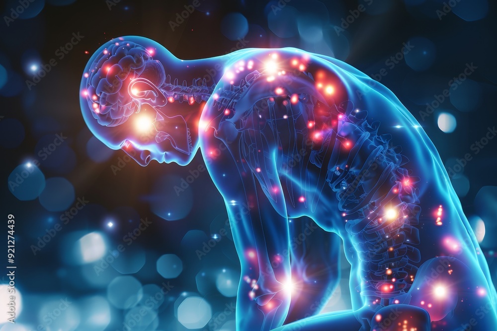 Photo & Art Print A mans body emanating lights, showcasing an unusual ...