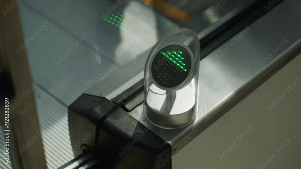 A very close-up view capturing the detail of escalator steps and a ...