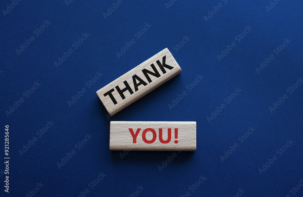 Thank you symbol. Wooden blocks with words Thank you. Beautiful deep ...