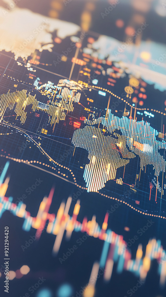 Vibrant 3D World Map with Dynamic Data Visualization and Colorful ...