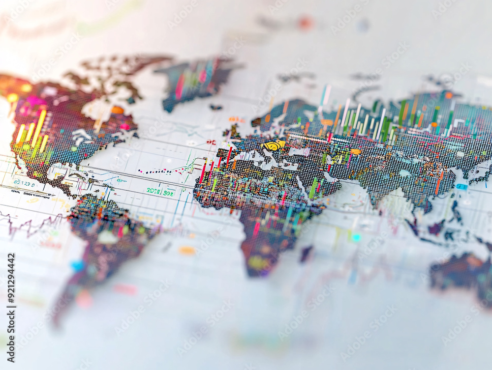 Vibrant 3D World Map with Dynamic Data Visualization and Colorful ...