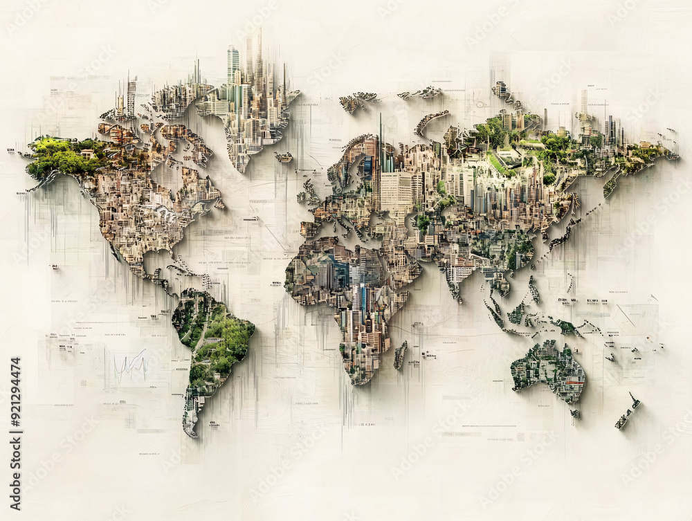 Vibrant 3D World Map with Dynamic Data Visualization and Colorful ...