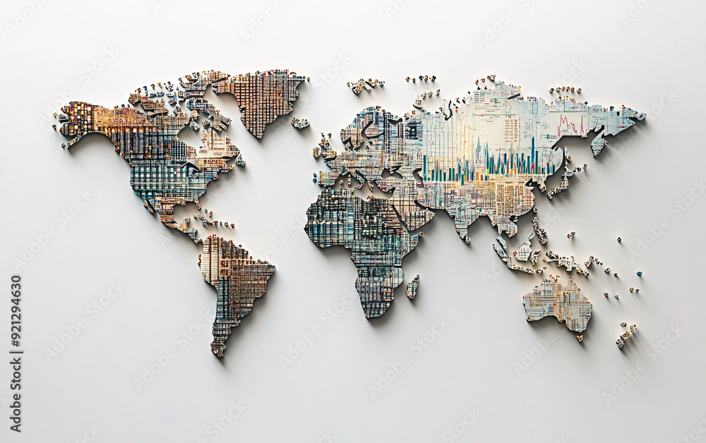 Vibrant 3D World Map with Dynamic Data Visualization and Colorful ...
