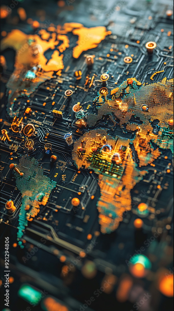Vibrant 3D World Map with Dynamic Data Visualization and Colorful ...