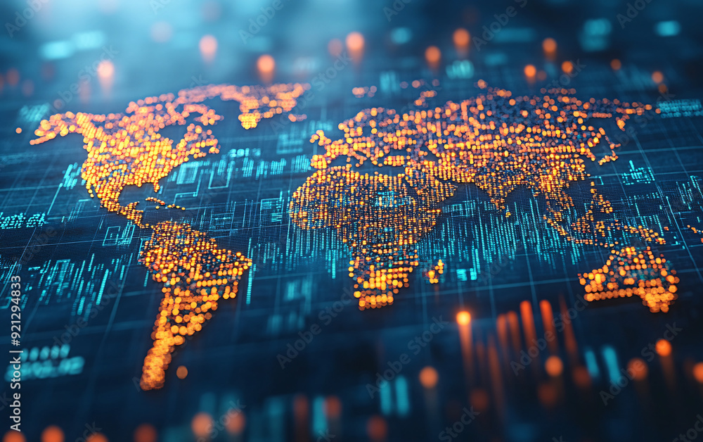 Vibrant 3D World Map with Dynamic Data Visualization and Colorful ...