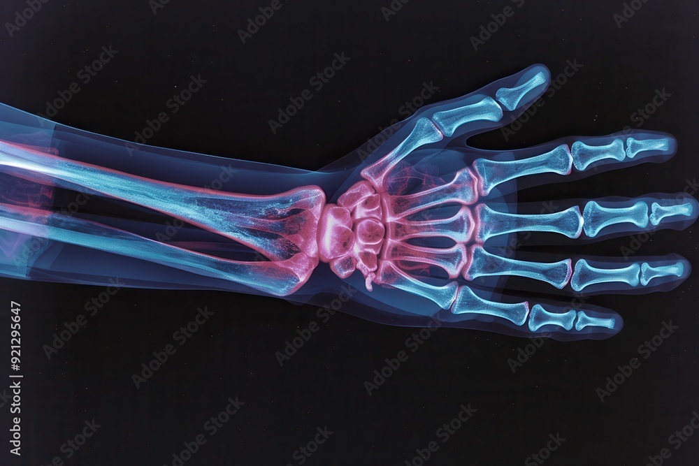 Fracture. X-ray of Broken Arm Skeleton Showing Radius and Ulnar Bone ...
