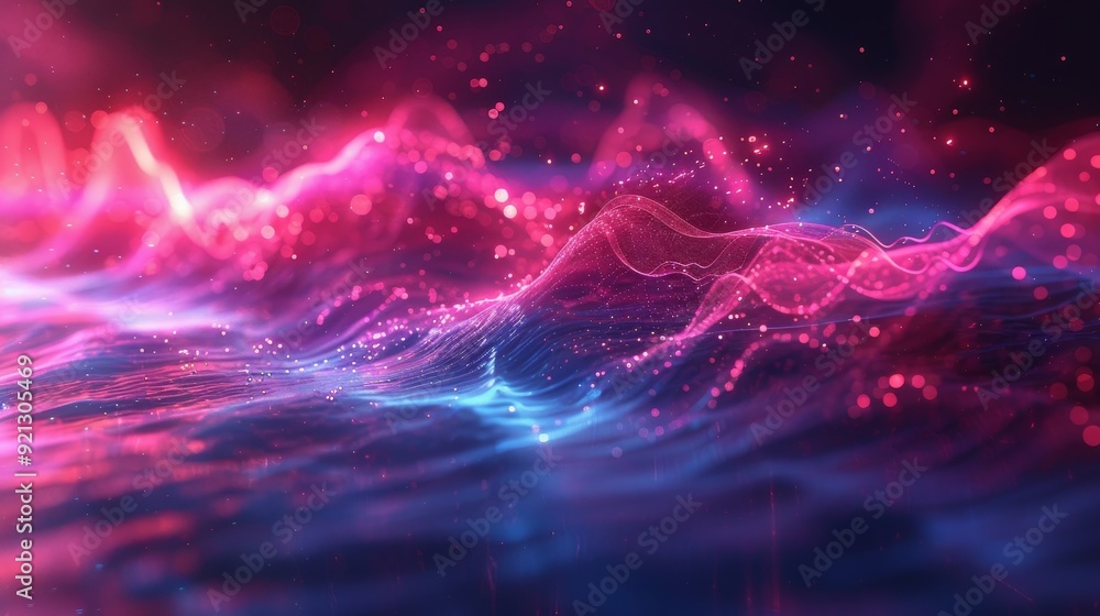 Futuristic Sound Waves: Sound waves visualized in a futuristic style ...