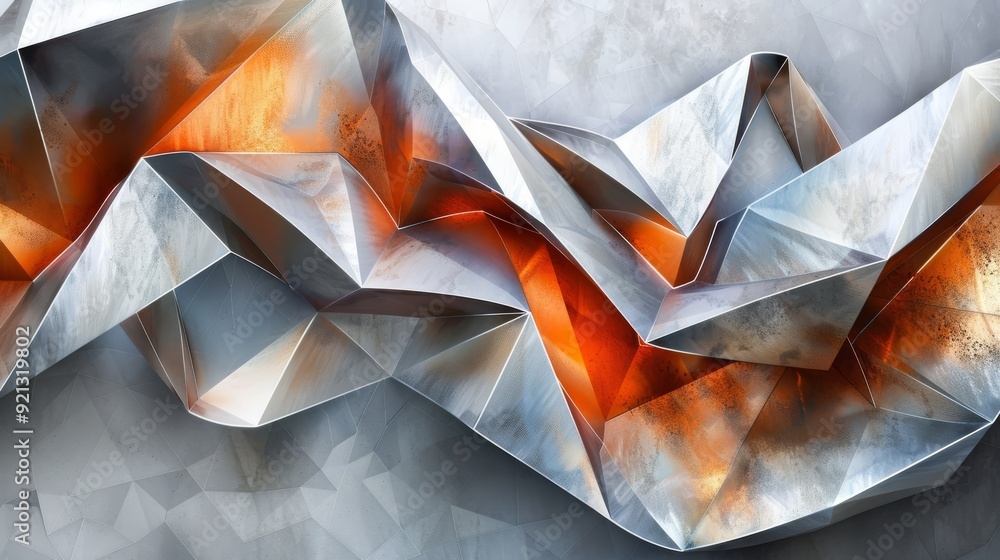 ภาพประกอบสต็อก Geometric Origami: Abstract shapes that mimic the folds ...